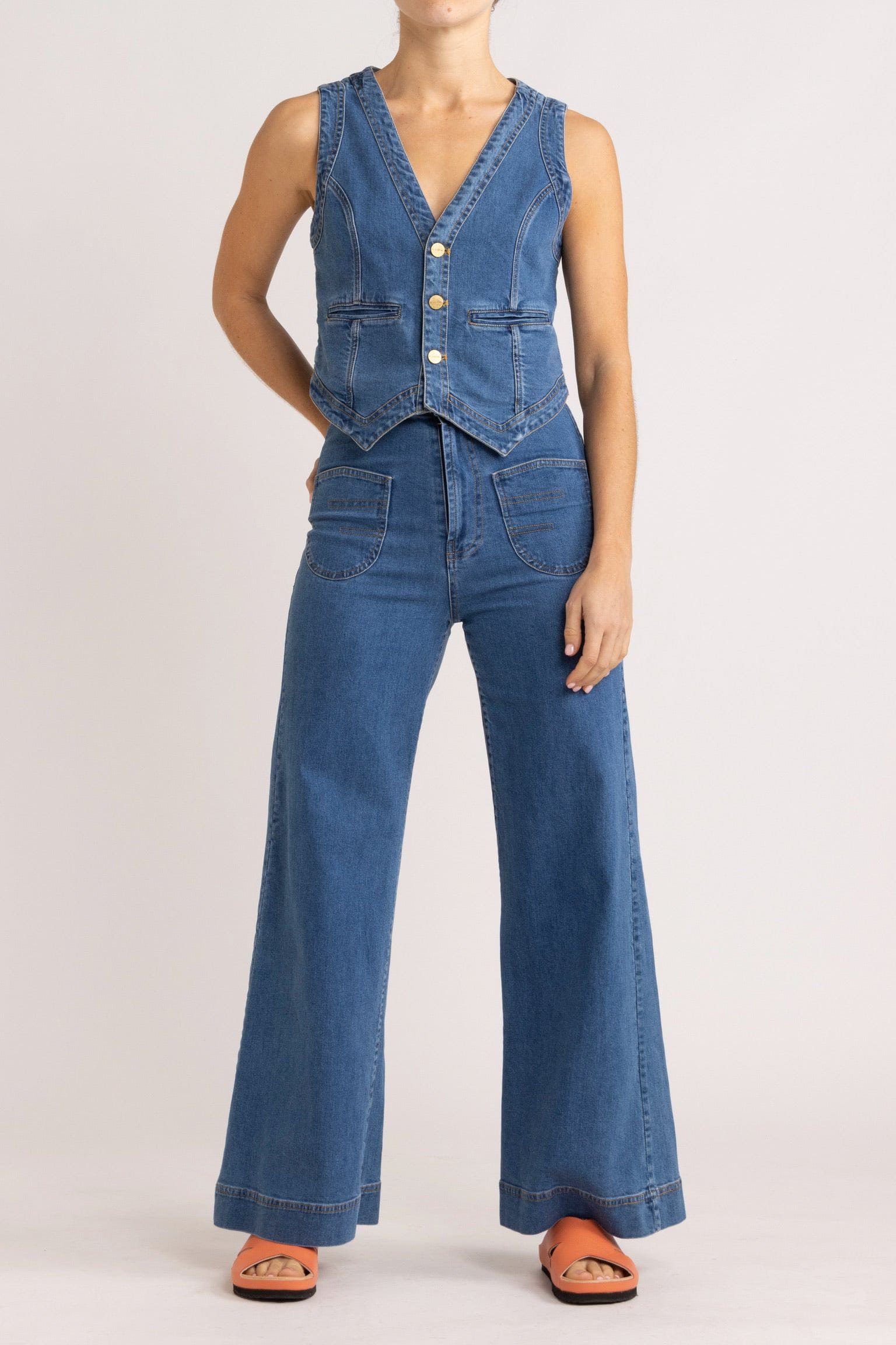 Raven Women's Designer Soft Denim Vest | FLANNEL