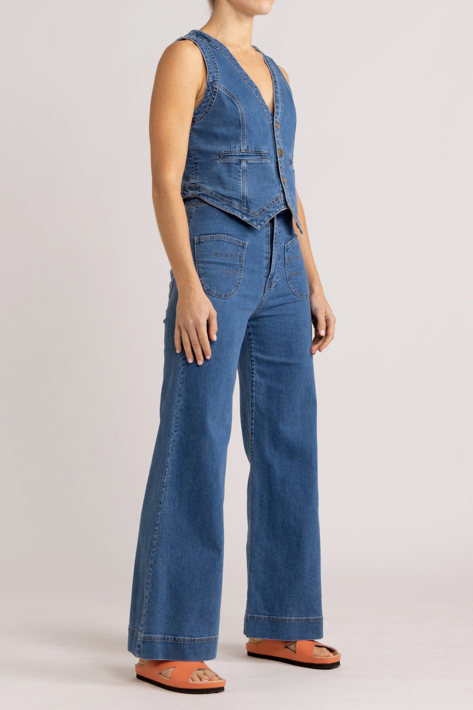 Raven Women's Designer Soft Denim Vest | FLANNEL