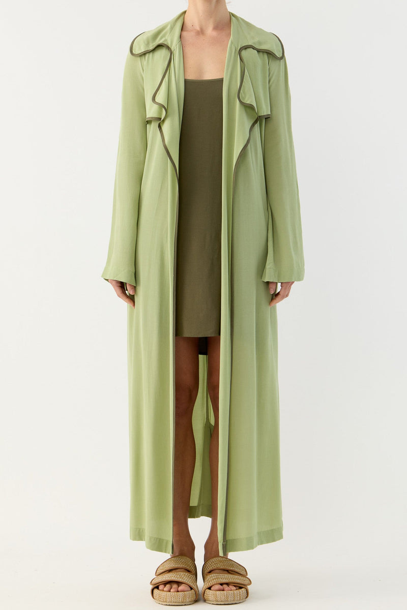 Marigold Lightweight Trench Coat in Sage Green | FLANNEL